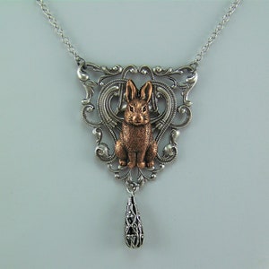 Rabbit Necklace, Bunny Necklace, Filigree Necklace, Peter Rabbit, Peter ...