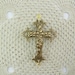 Cross Pin, Shawl Pin, Scarf Pin, Sweater Pin, Crucifix Pin, Flowered ...