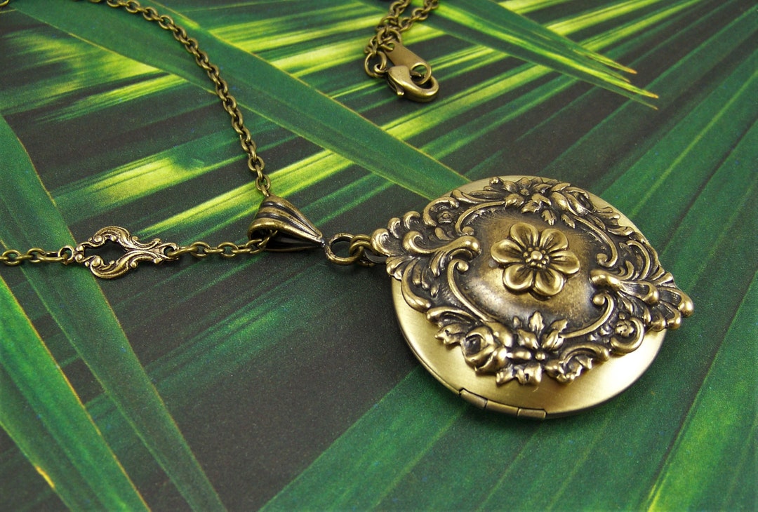 Floral Locket, Forget Me Not Locket, Rose Designed Locket, Victorian ...
