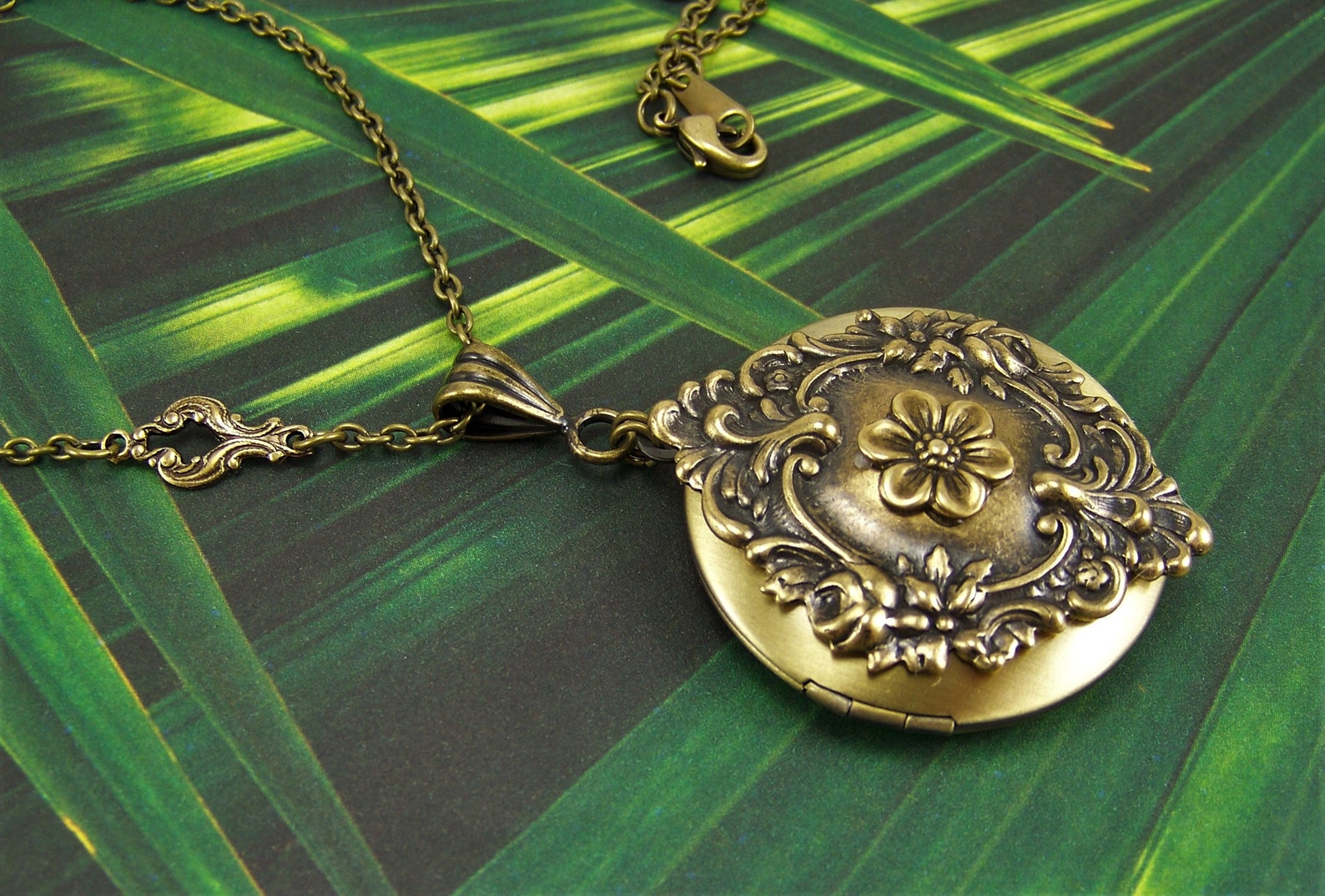 Floral Locket Forget Me Not Locket Rose Designed Locket - Etsy