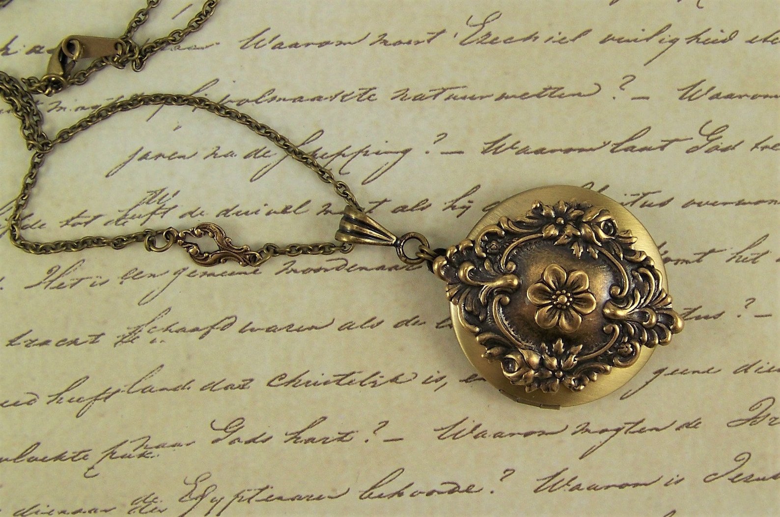 Floral Locket Forget Me Not Locket Rose Designed Locket - Etsy