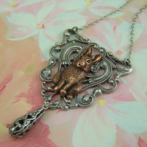 Rabbit Necklace, Bunny Necklace, Filigree Necklace, Peter Rabbit, Peter ...