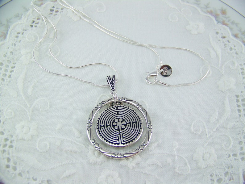 Labyrinth Necklace Circle of Life Necklace Ancient Necklace | Etsy