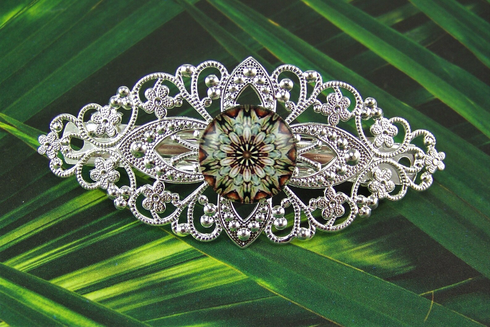 Hair Barrette Filigree Barrette Silver Barrette Hair Clasp - Etsy
