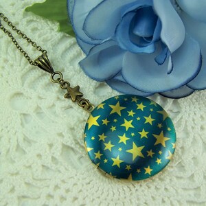 Star Locket, Blue Sky Locket, Celestial Locket, Night Sky Locket ...