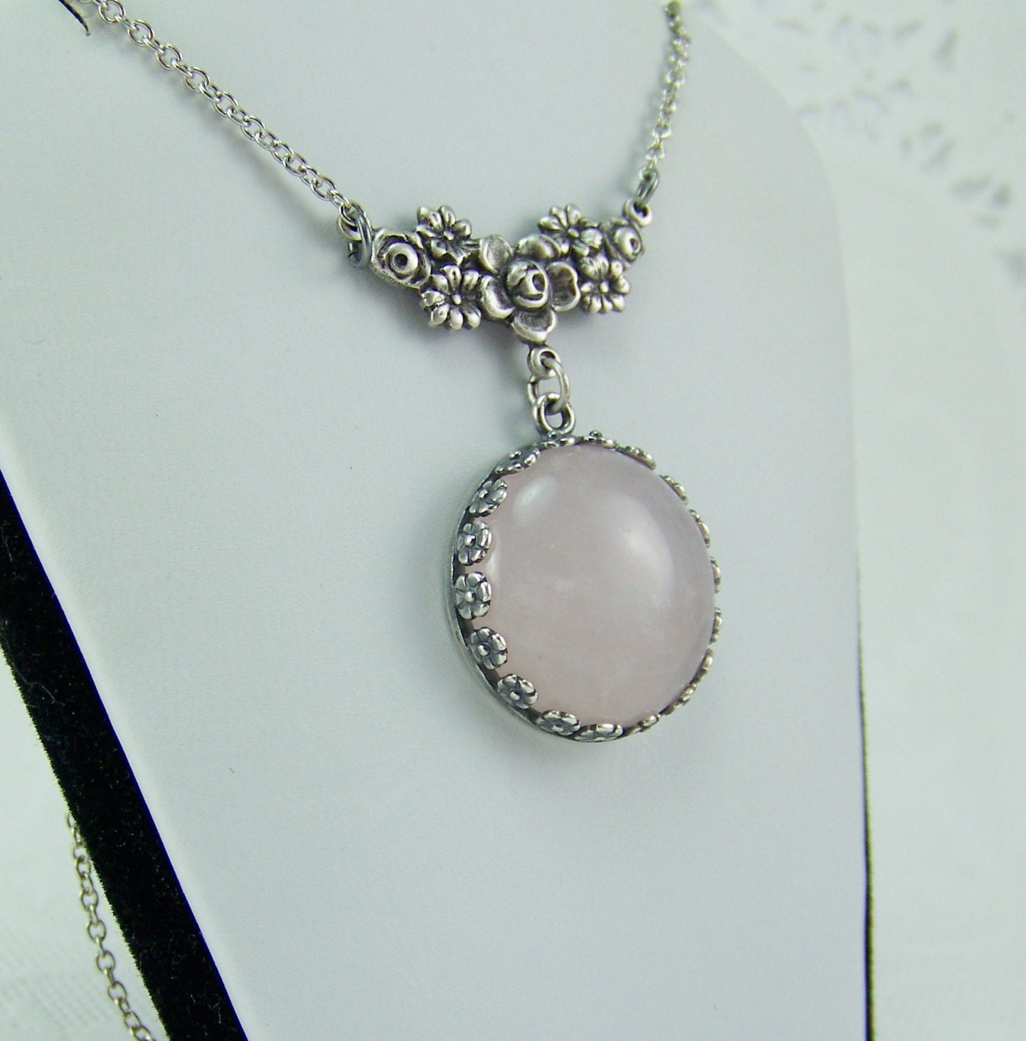 Rose Quartz Necklace Love Necklace Pink Stone Necklace - Etsy