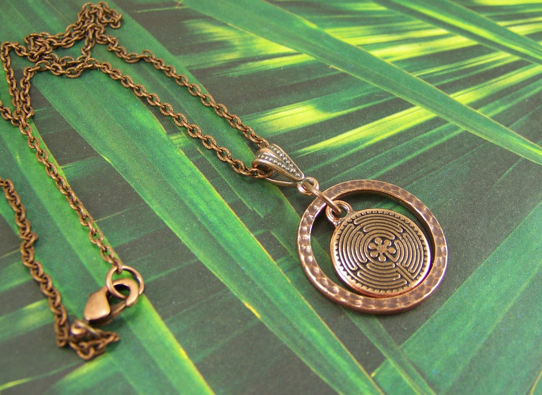 Labyrinth Necklace, Circle of Life Necklace, Ancient Necklace, Maze ...