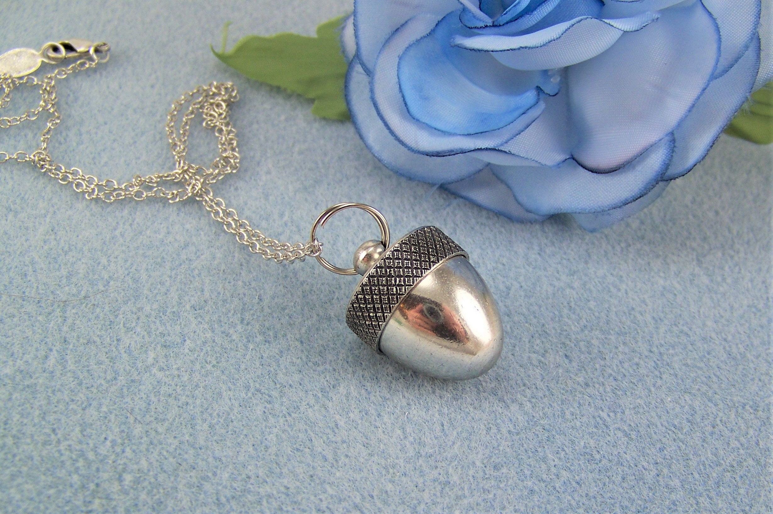 Acorn Necklace Silver Acorn Necklace Remembrance Necklace | Etsy