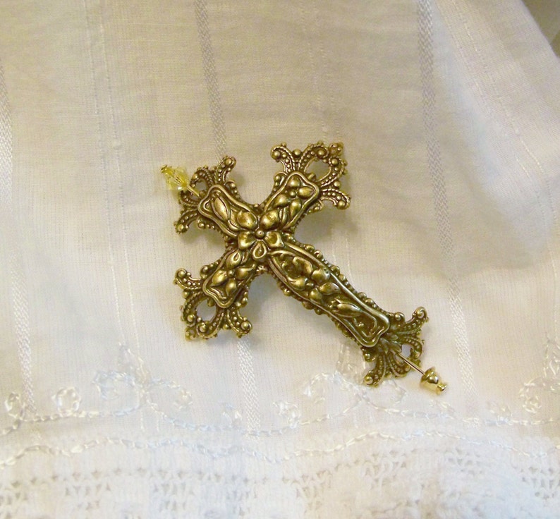 Cross Pin Shawl Pin Scarf Pin Sweater Pin Crucifix Pin - Etsy
