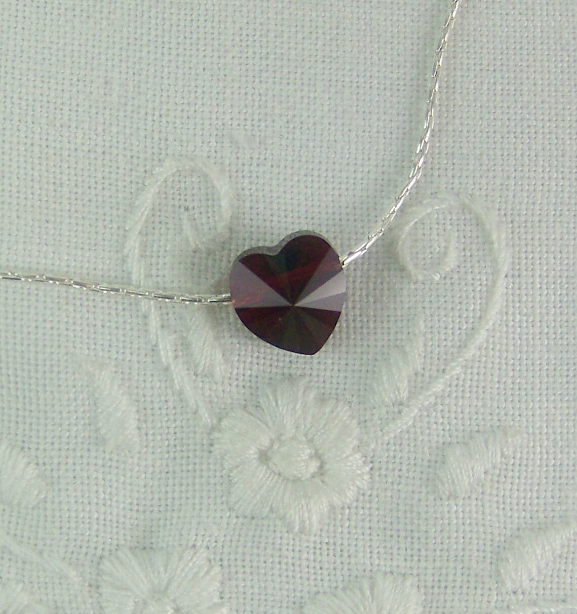 Ruby Heart Necklace Valentine Necklace Sweetheart Necklace - Etsy