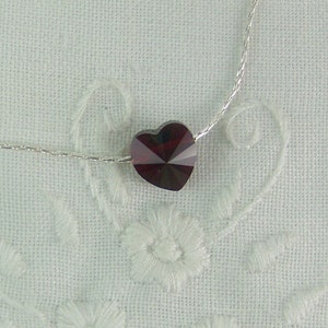 Ruby Heart Necklace, Valentine Necklace, Sweetheart Necklace, Ruby ...