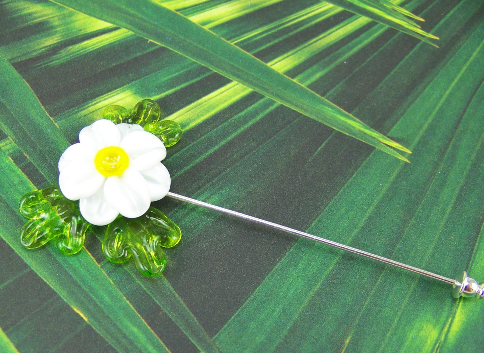 Daisy Pin, Shawl Pin, Sweater Pin, Hat Pin, Lapel Pin, Hair Stick ...