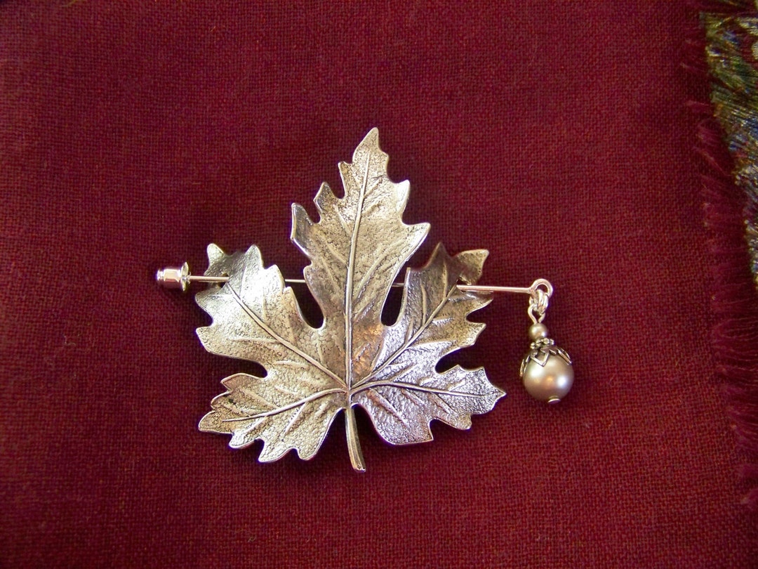 Maple Leaf Pin, Shawl Pin, Scarf Pin, Sweater Pin, Maple Leaf Shawl Pin ...