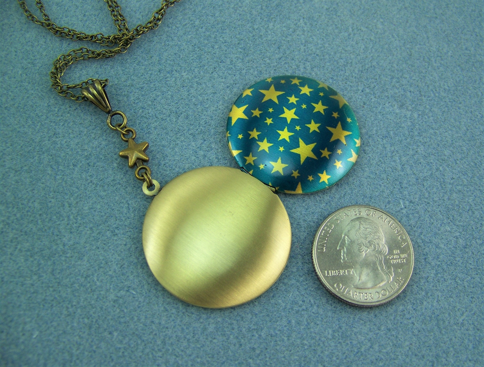 Star Locket Blue Sky Locket Celestial Locket Night Sky | Etsy