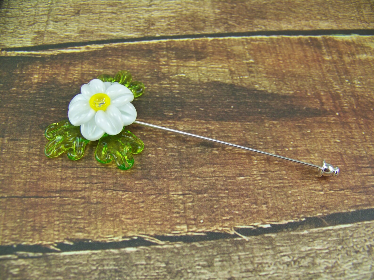 Daisy Pin, Shawl Pin, Sweater Pin, Hat Pin, Lapel Pin, Hair Stick ...