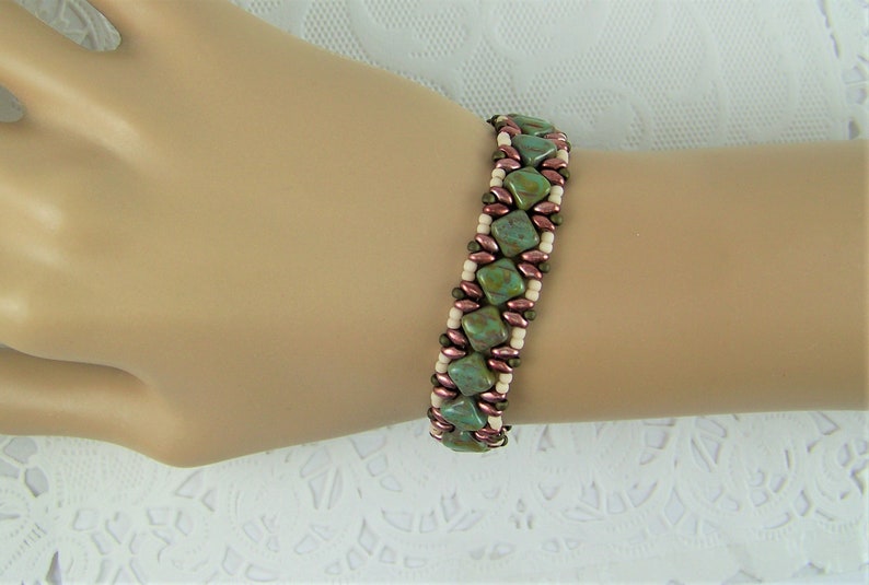 Silky Bead Bracelet, Matubo Miniduo Bead Bracelet, Hand Stitched ...