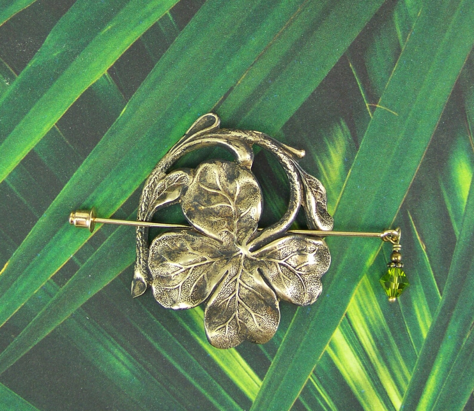Shamrock Shawl Pin Clover Pin Irish Pin Sweater Pin Scarf - Etsy