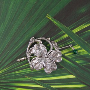 Shamrock Shawl Pin, Clover Pin, Irish Pin, Sweater Pin, Scarf Pin ...