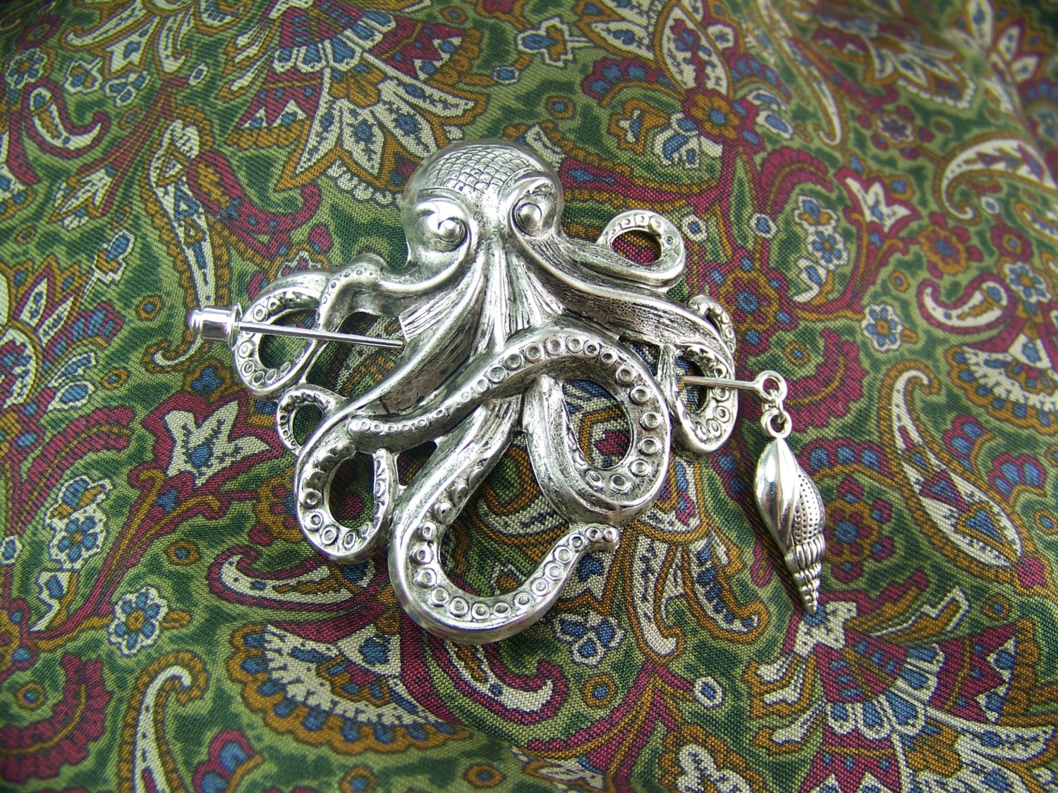 Octopus Pin Ocean Pin Octopus Shawl Pin Sarong Pin Beach | Etsy