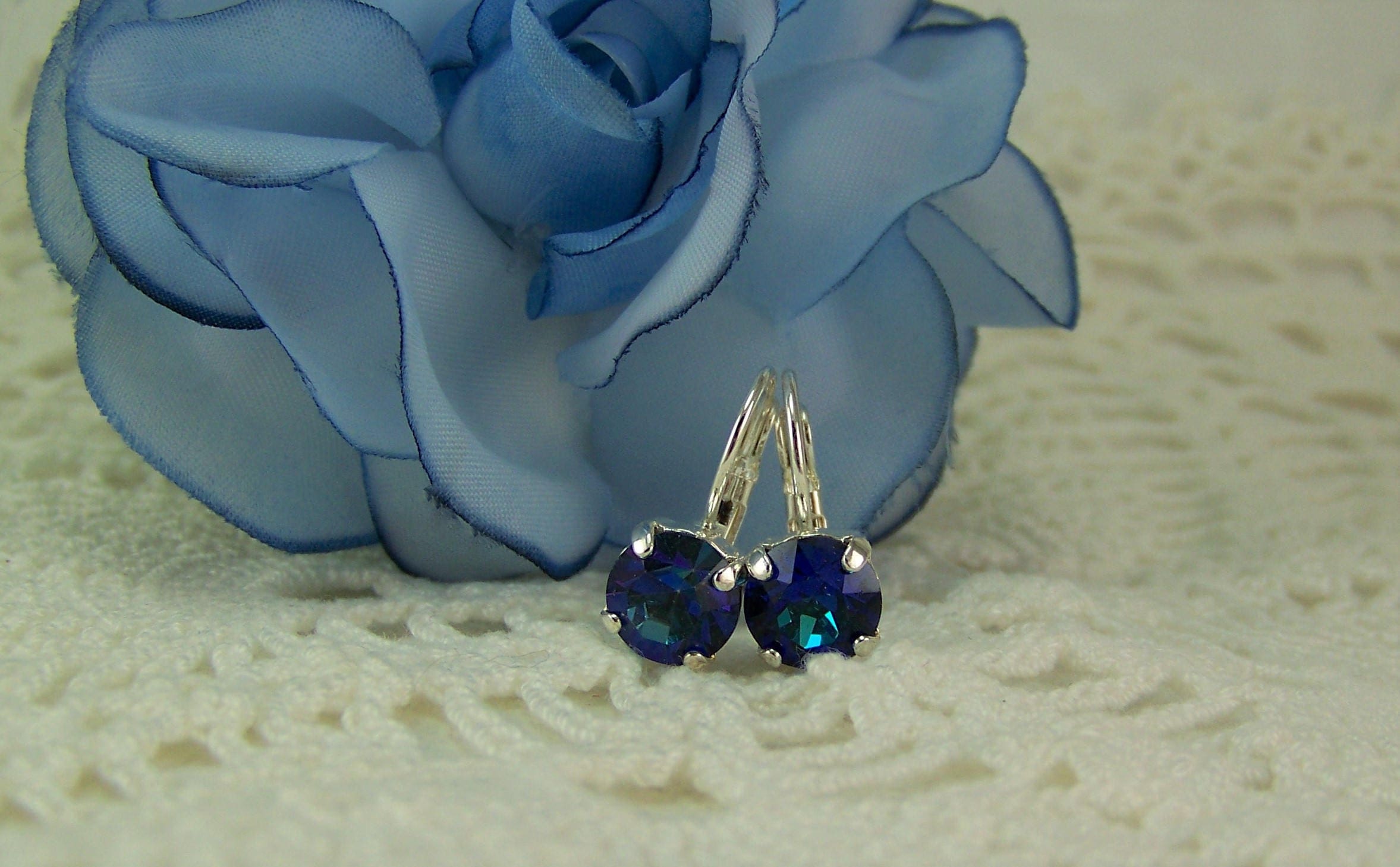 Bermuda Blue Earrings, Deep Blue Earrings, Ocean Blue Earrings ...