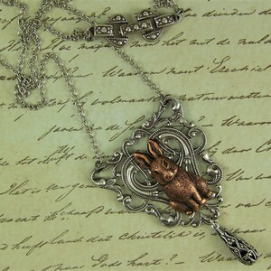 Rabbit Necklace, Bunny Necklace, Filigree Necklace, Peter Rabbit, Peter ...