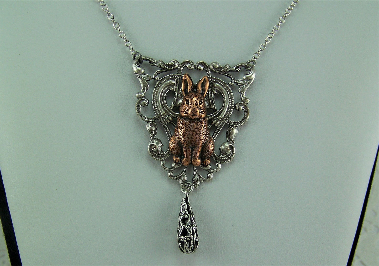 Rabbit Necklace Bunny Necklace Filigree Necklace Peter | Etsy