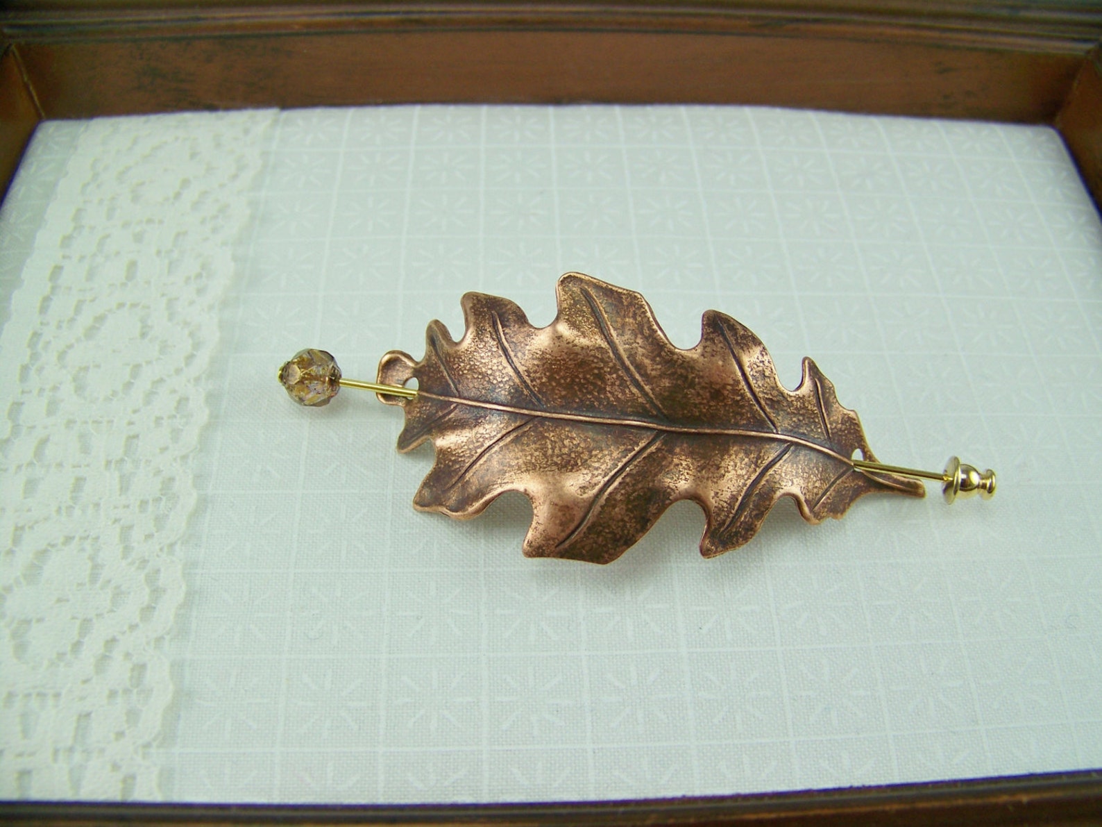 Oak Leaf Shawl Pin Copper Oak Leaf Shawl Pin Oak Leaf Pin | Etsy