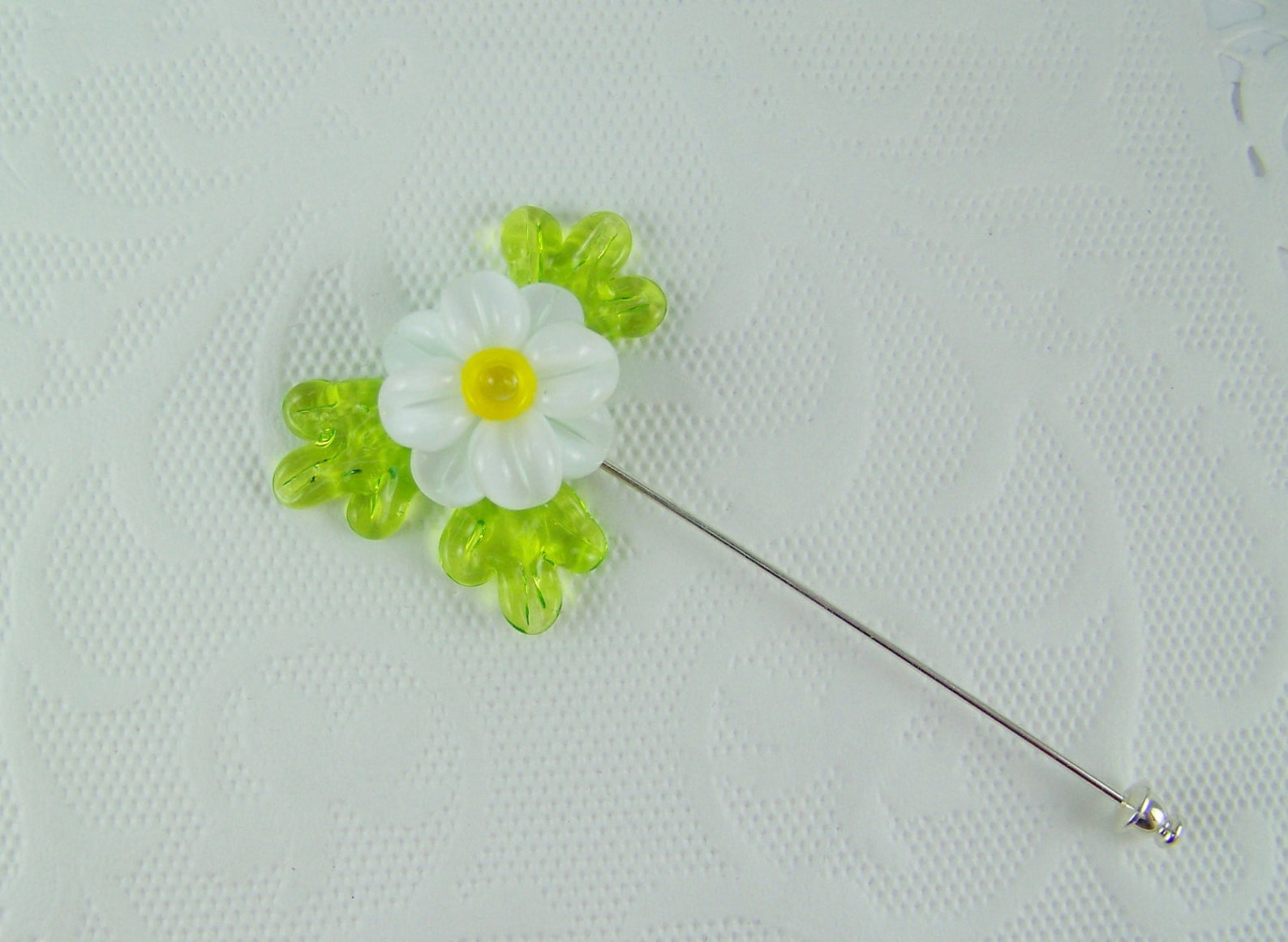 Daisy Pin, Shawl Pin, Sweater Pin, Hat Pin, Lapel Pin, Hair Stick ...