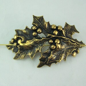 Holly Leaf Pin, Holly Sprig, Holly Pin, Shawl Pin Scarf Pin, Sweater ...