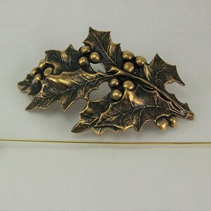 Holly Leaf Pin, Holly Sprig, Holly Pin, Shawl Pin Scarf Pin, Sweater ...