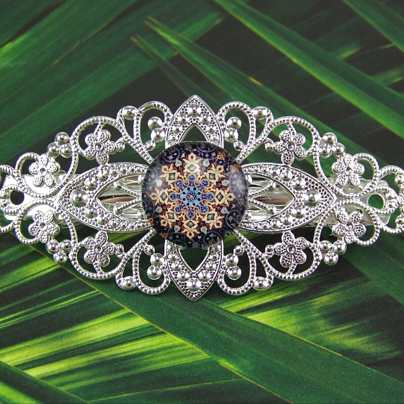 Silver Barrette - Etsy