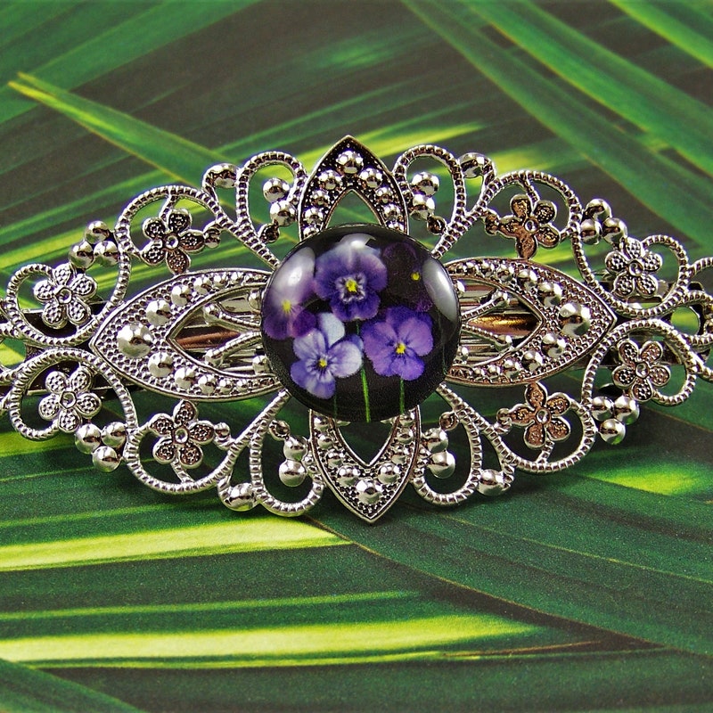 Silver Barrette - Etsy