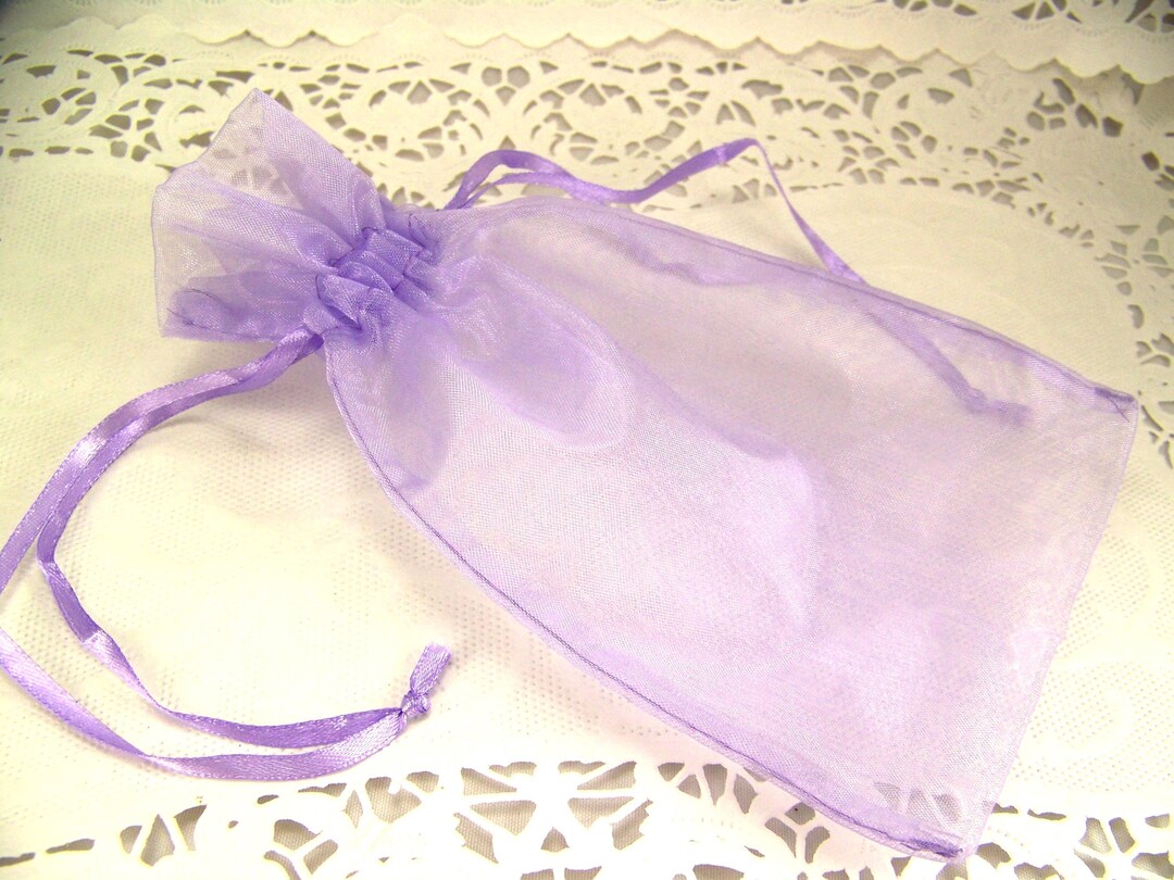 Organza Bag, 12 Sheer Drawstring Organza Bags, 4x5 Pale Lavender ...