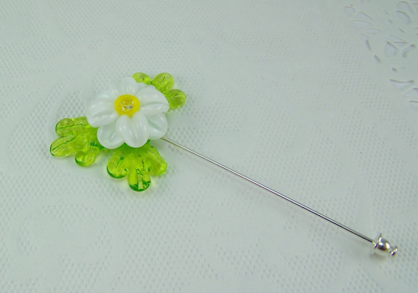 Daisy Pin, Shawl Pin, Sweater Pin, Hat Pin, Lapel Pin, Hair Stick ...