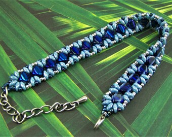 Matubo Miniduo Bead Bracelet, Hand Stitched Bracelet, Czech Silky Bead ...