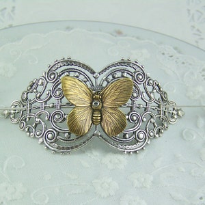 Butterfly Shawl Pin, Silver Filigree Shawl Pin, Scarf Pin, Sweater Pin ...