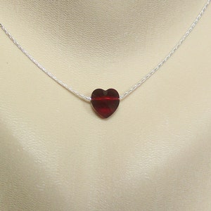 Ruby Heart Necklace, Valentine Necklace, Sweetheart Necklace, Ruby ...