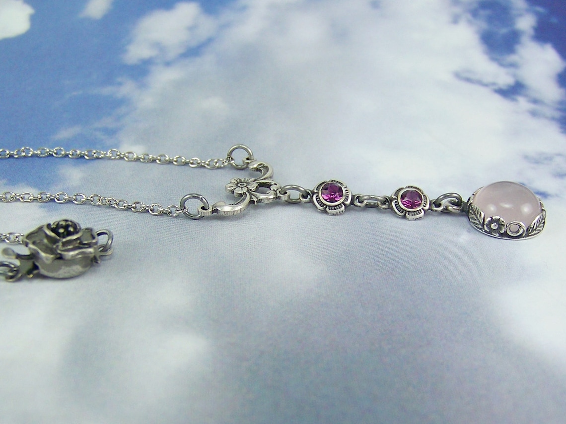 Rose Quartz Necklace Pink Quartz Necklace t | Etsy