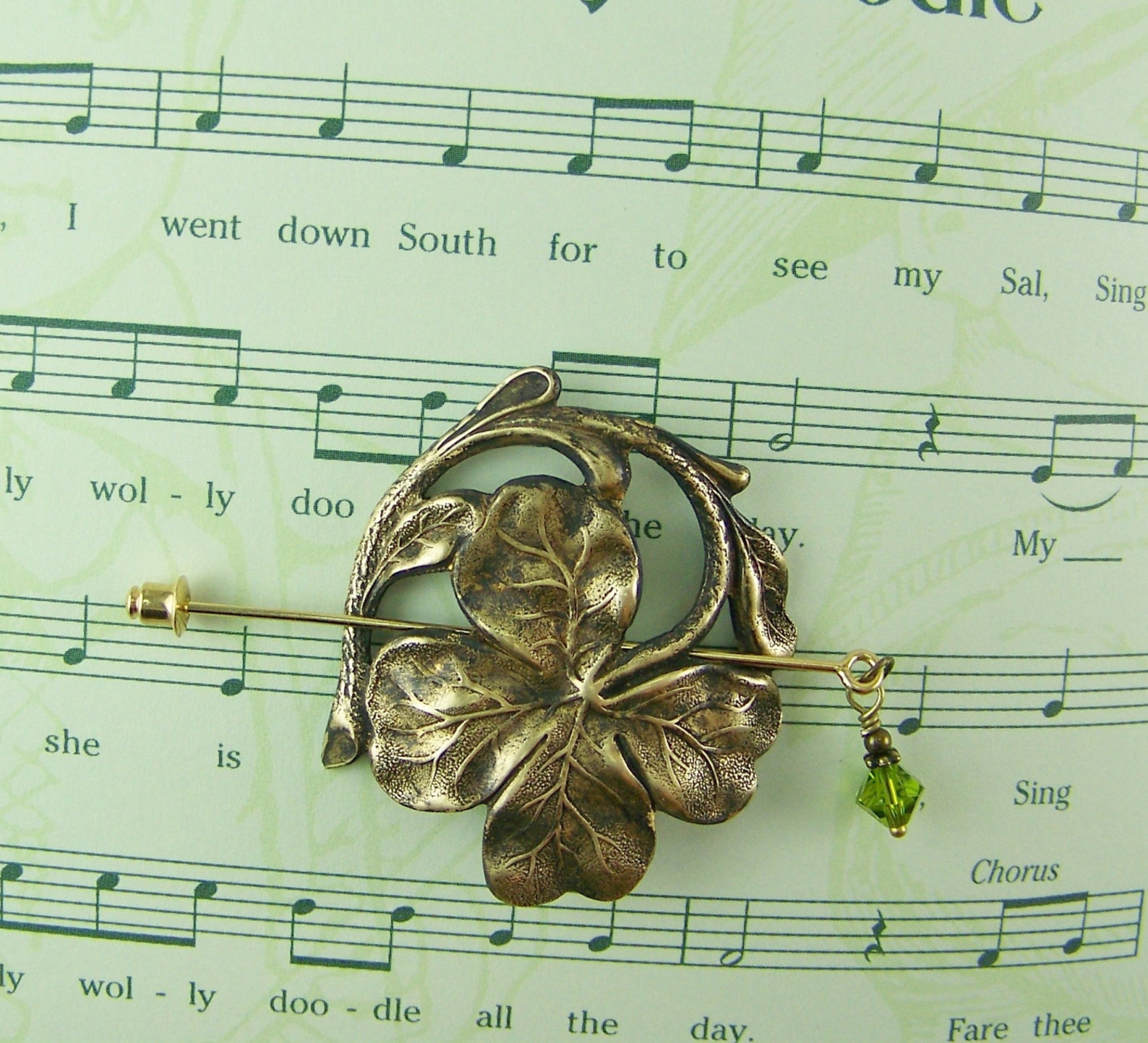 Shamrock Shawl Pin Clover Pin Irish Pin Sweater Pin Scarf - Etsy