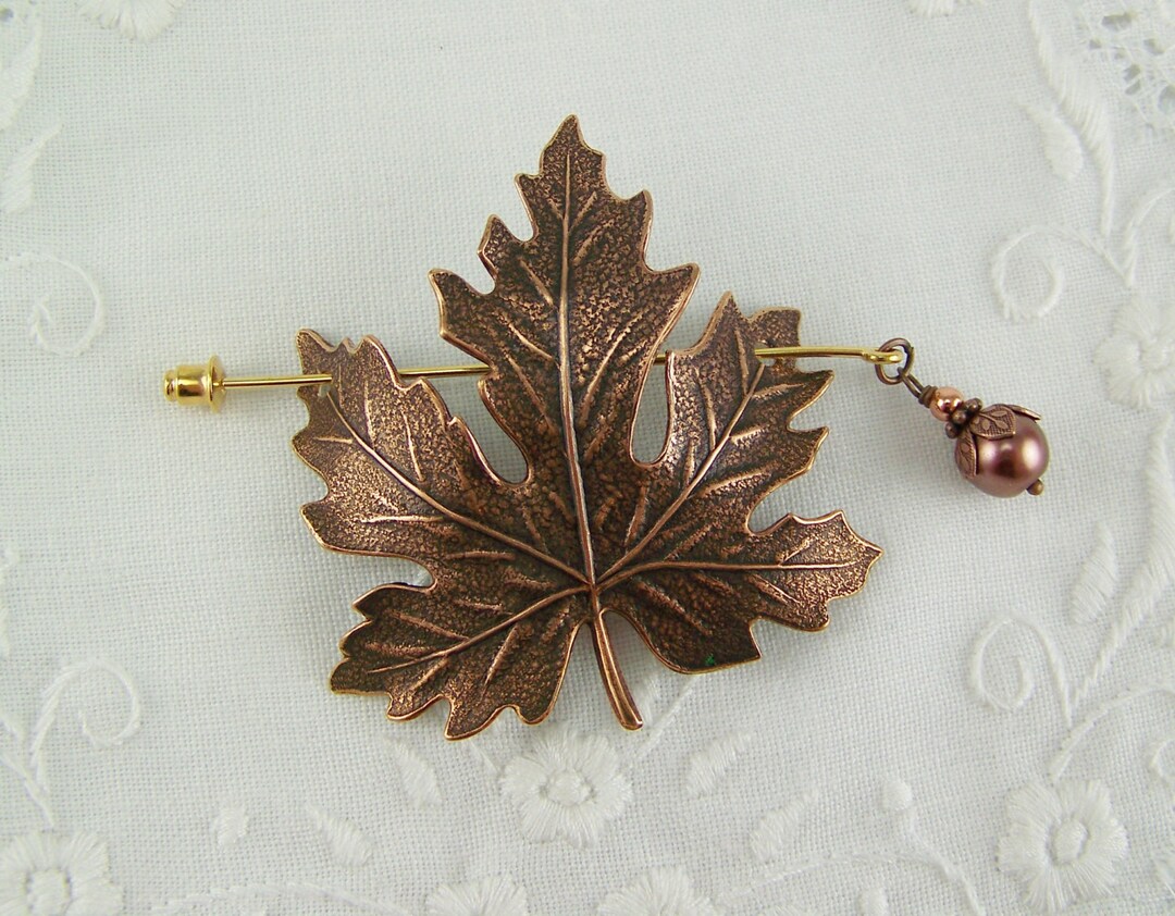 Shawl Pin, Maple Leaf Pin, Fall Leaf Pin, Scarf Pin, Sweater Pin ...