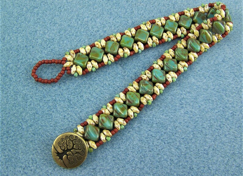 Turquoise Bracelet Matubo MiniDuo Bead Bracelet Hand | Etsy