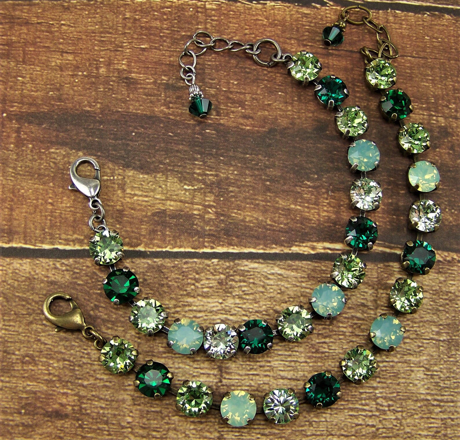 Green Crystal Bracelet, 8mm Tennis Bracelet, Austrian Crystal Bracelet ...