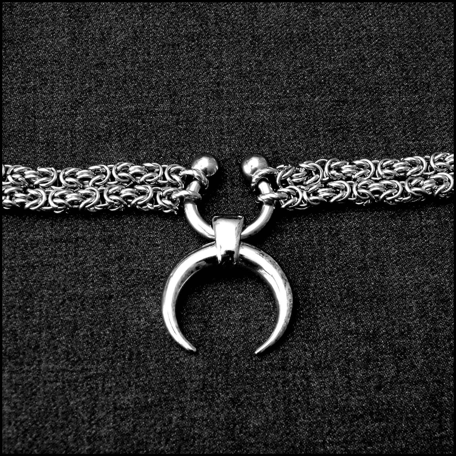 Warlock Warrior Infinity Necklace With Double Strand Chainmaille Chain ...