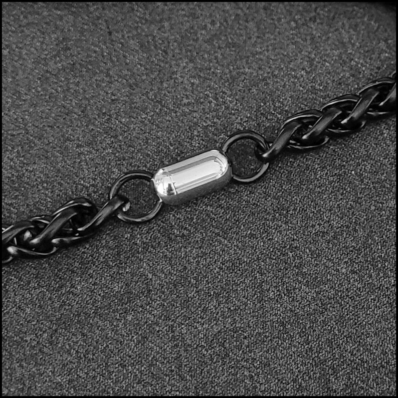 Hell's Ravens Discreet Locking Day Collar, Black Viking Braid Chain ...