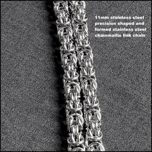 Huge Fenrir Hellhound Wolf Heads on Extra Thick Chainmaille Necklace ...