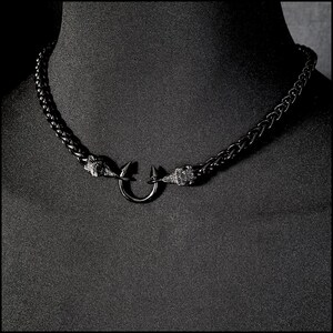 Hell's Ravens Discreet Locking Day Collar, Black Viking Braid Chain ...
