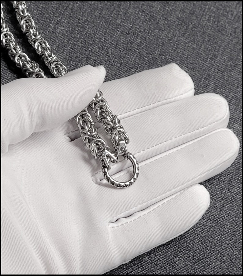 Discreet Stainless Steel 7mm Thick Chainmaille Chain Locking Day Collar ...