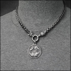 Wolf and Raven Medallion on Companion Wolf and Raven Necklace With ...
