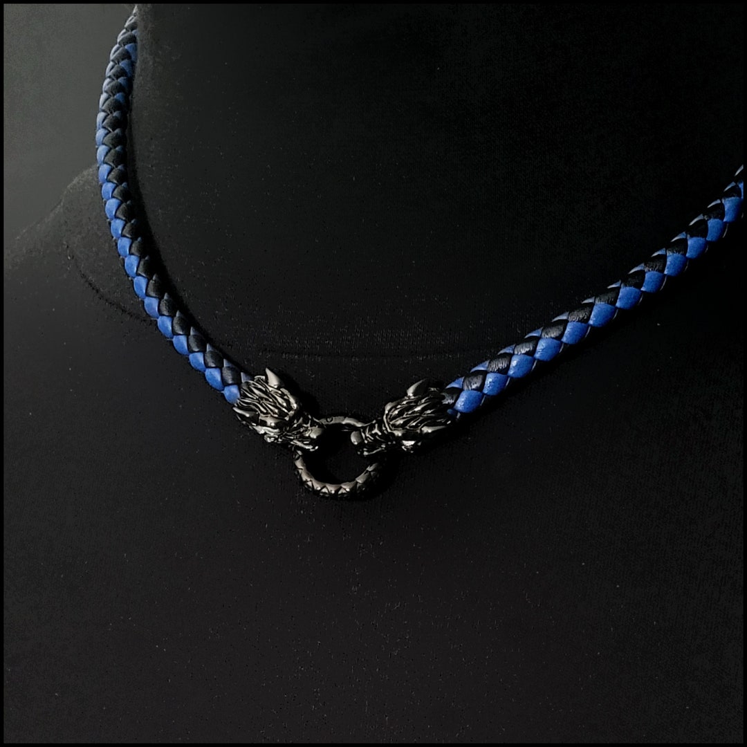 Black Companion Wolves Discreet Day Collar With 6mm Nappa 2-color ...