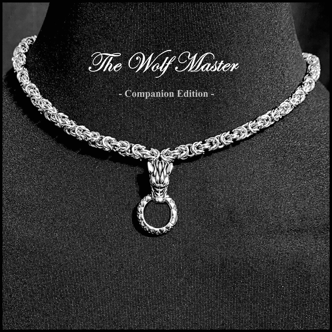 The Wolf Master Companion Collar or Necklace With Thick 6mm Chainmaille ...